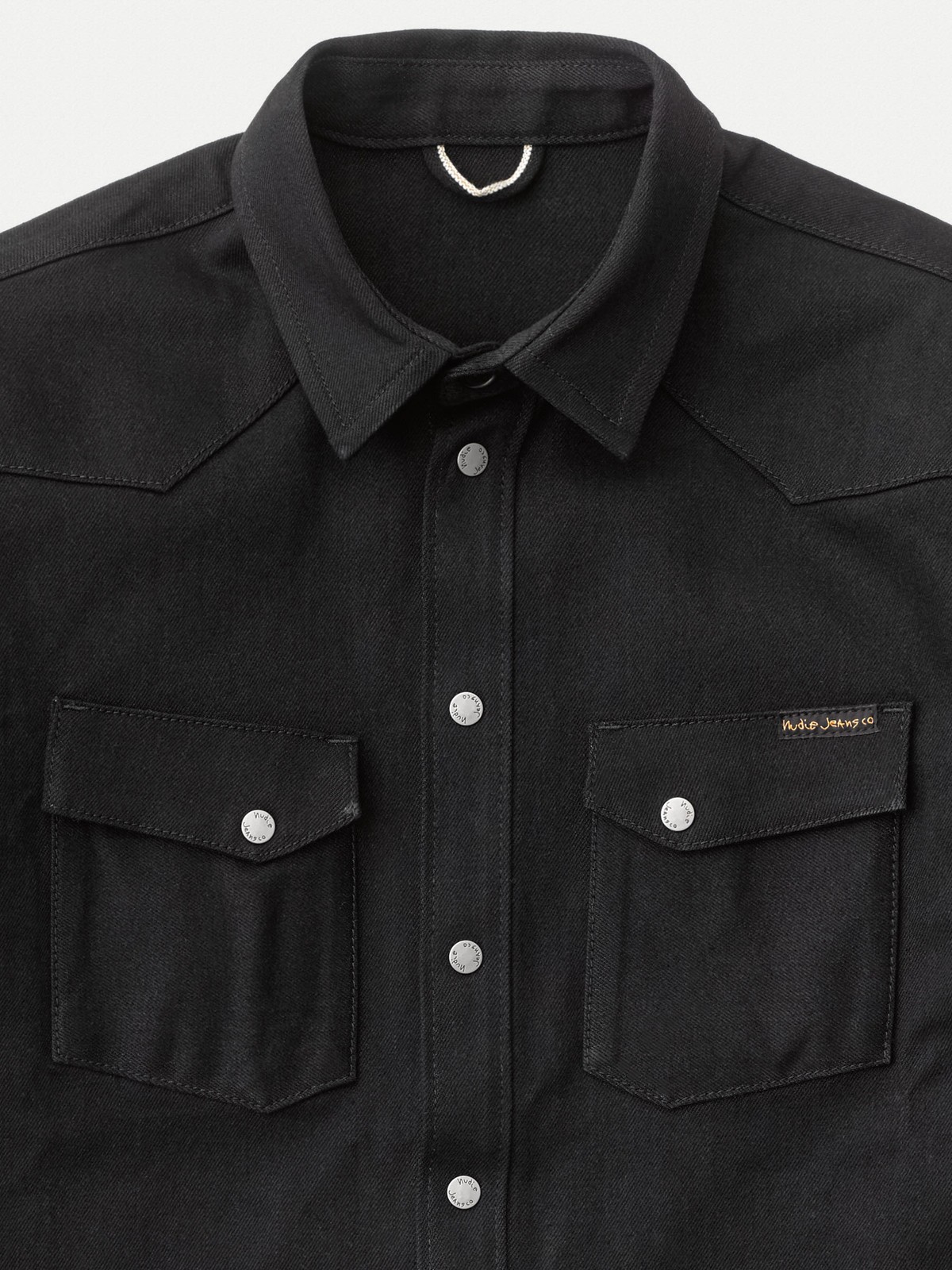 Jonas Dry Black Selvage slim fit denim shirt | Nudie Jeans