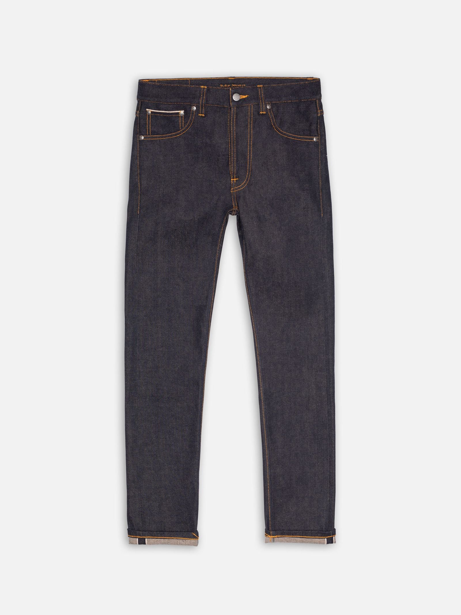 Lean Dean Dry Black Selvage slim tapered jeans | Nudie Jeans