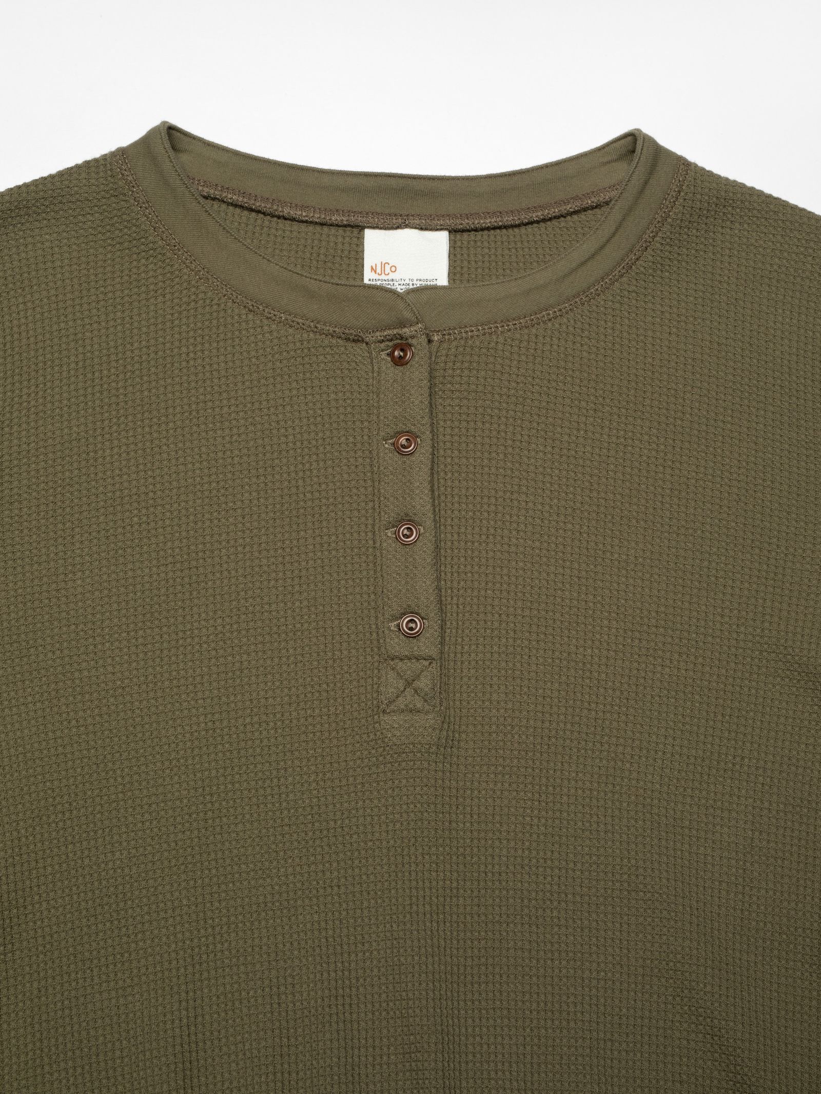 Mira Henley Waffle Olive | Nudie Jeans | Create Tomorrow's Vintage