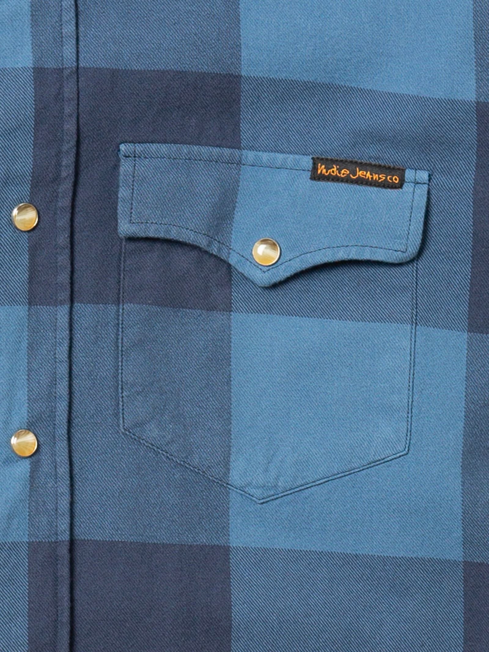George Flannel Shirt Blue regular fit shirt | Nudie Jeans