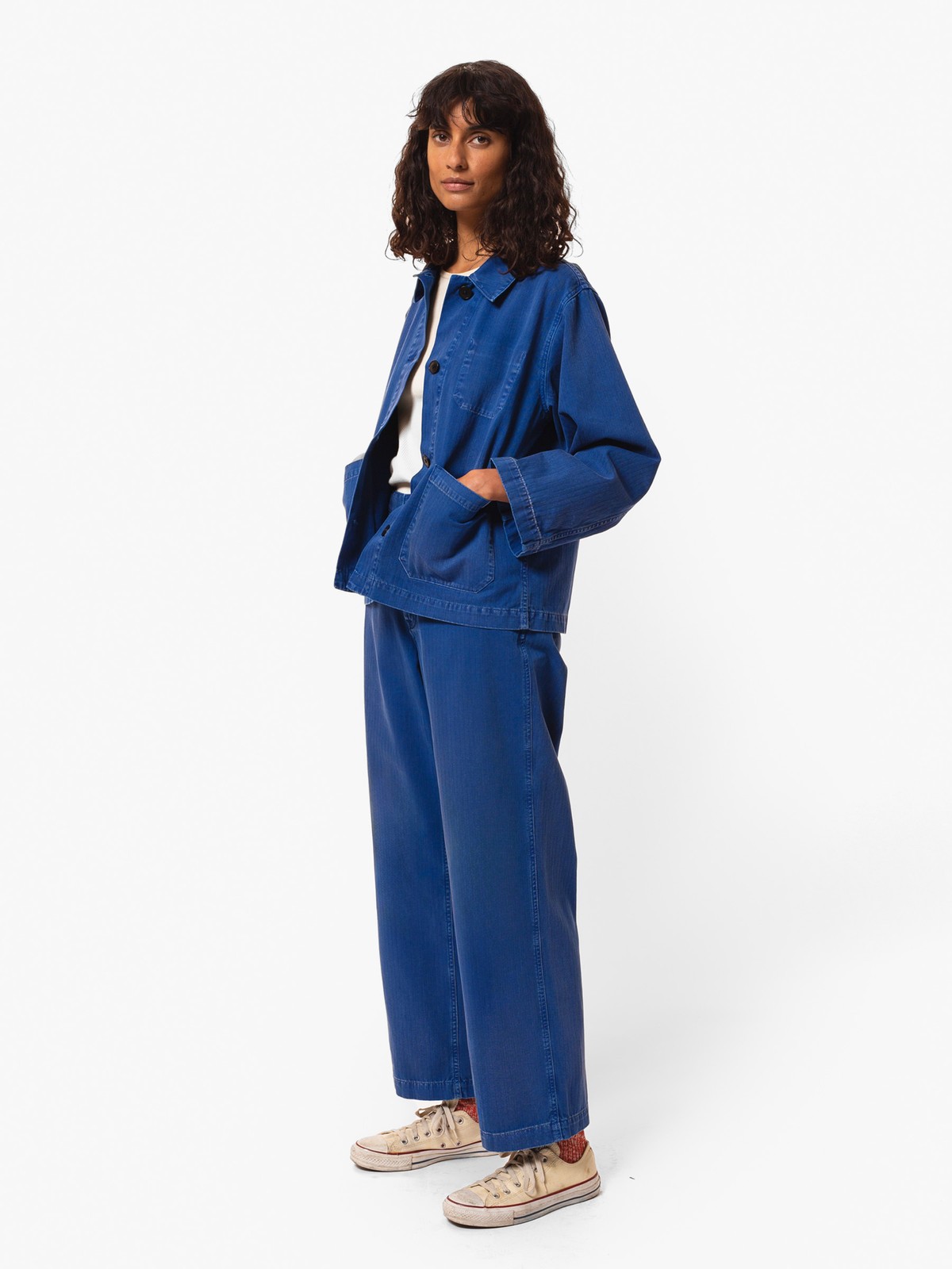 Wendy Herringbone Pants Blue | Nudie Jeans | Create Tomorrow's Vintage