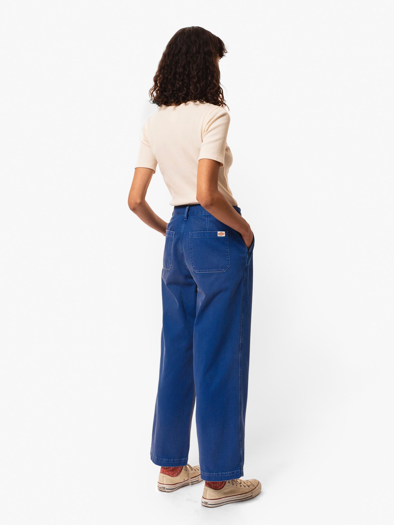 Wendy Herringbone Pants Blue | Nudie Jeans | Create Tomorrow's Vintage