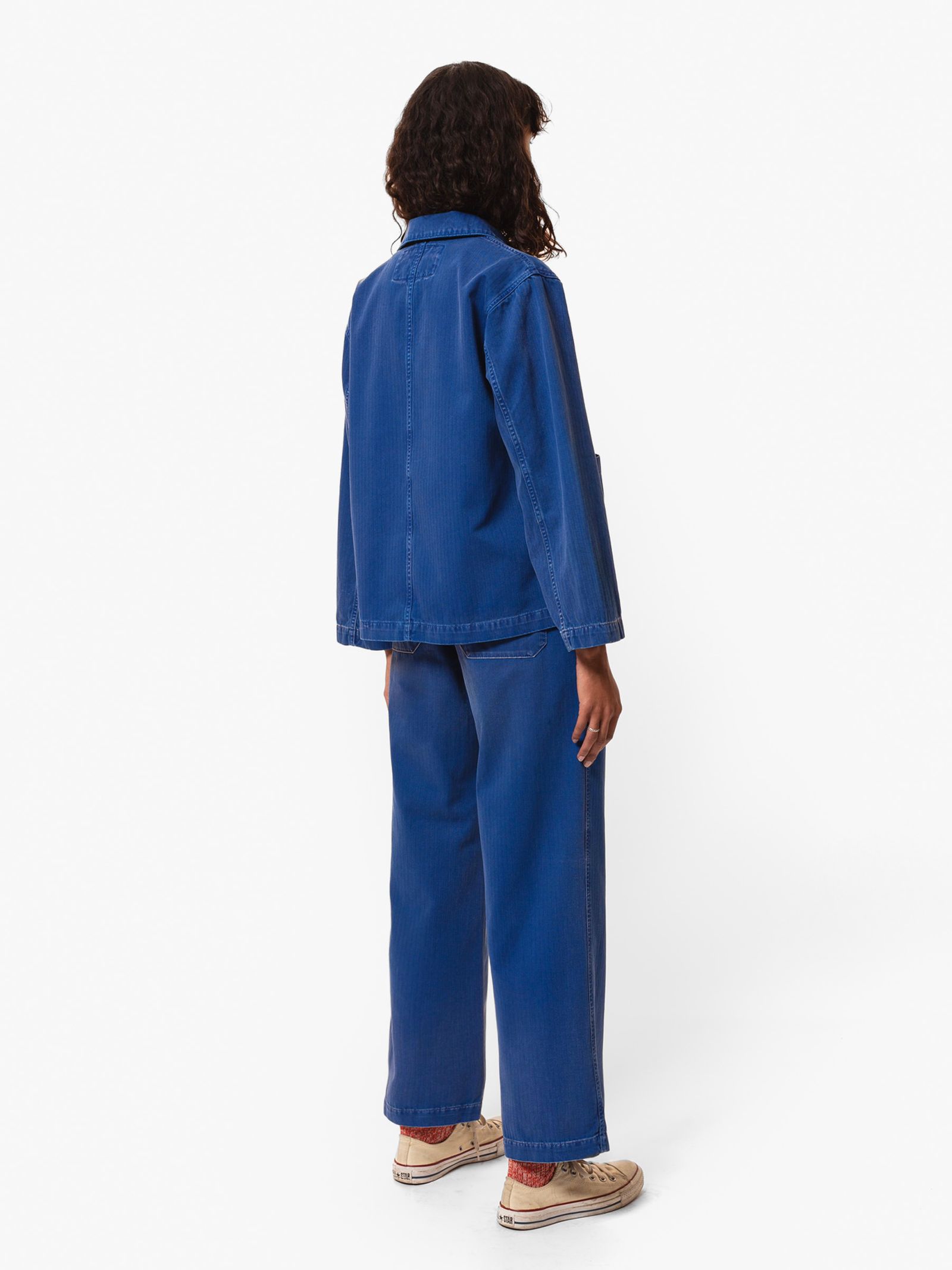 Lovis Herringbone Jacket Blue | Nudie Jeans | Create Tomorrow's Vintage