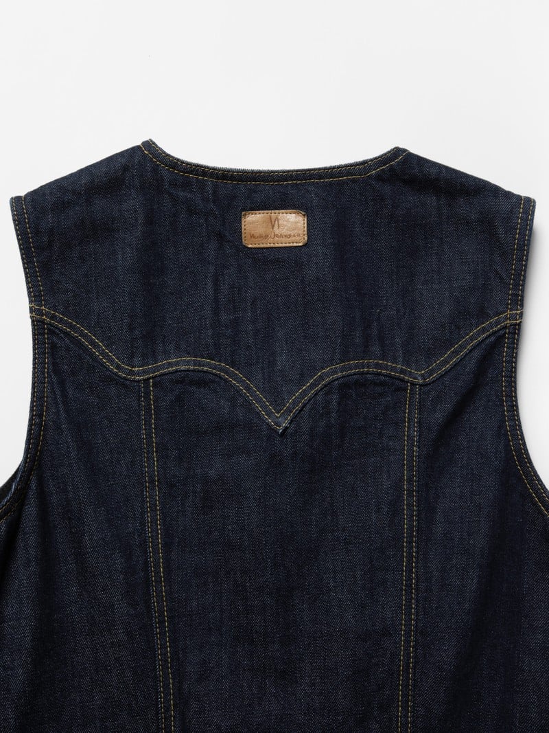 Ina Denim Dress One Wash Dark Blue cotton dress | Nudie Jeans