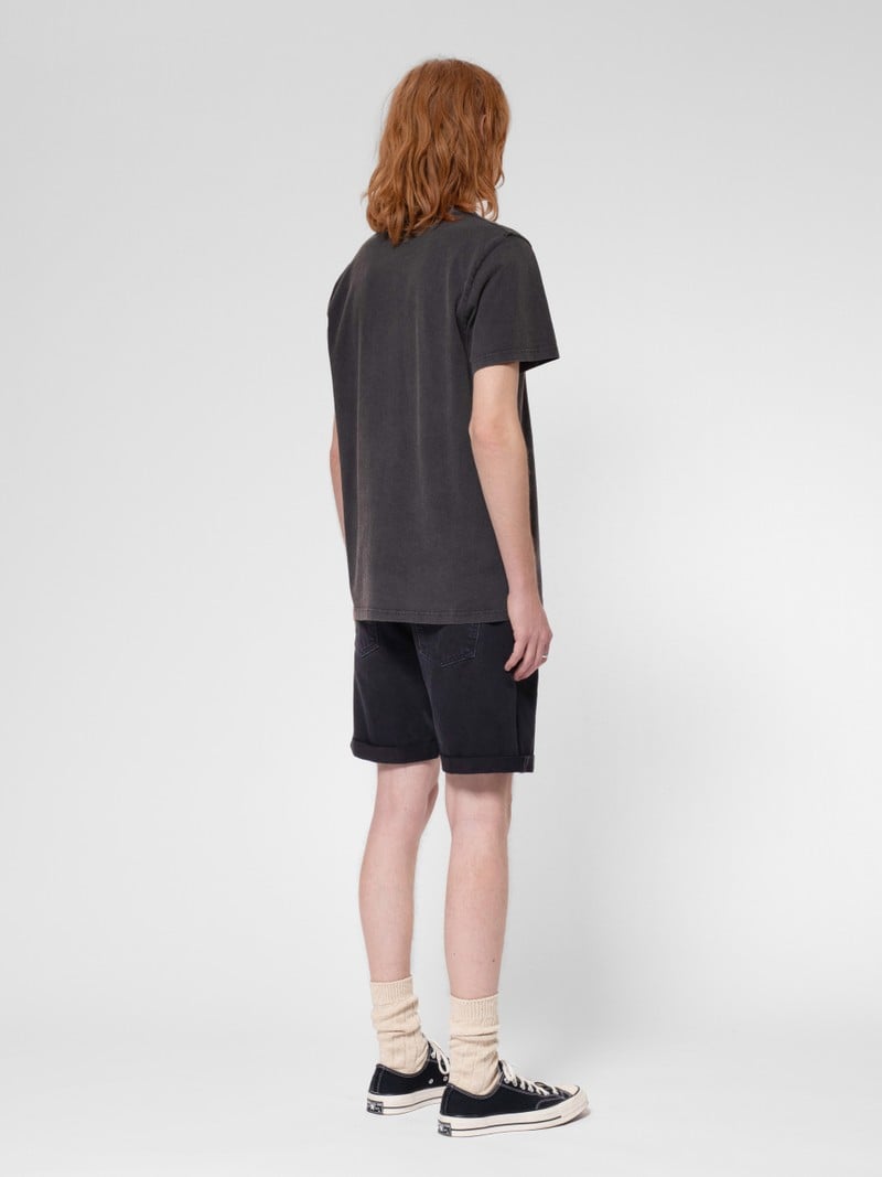 Josh Denim Shorts Aged Black regular fit shorts | Nudie Jeans