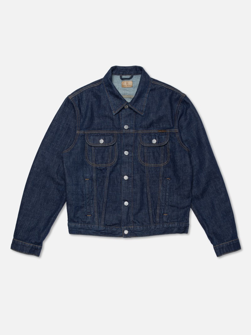 Danny Ace Selvage Denim Jacket Dry Blue | Nudie Jeans