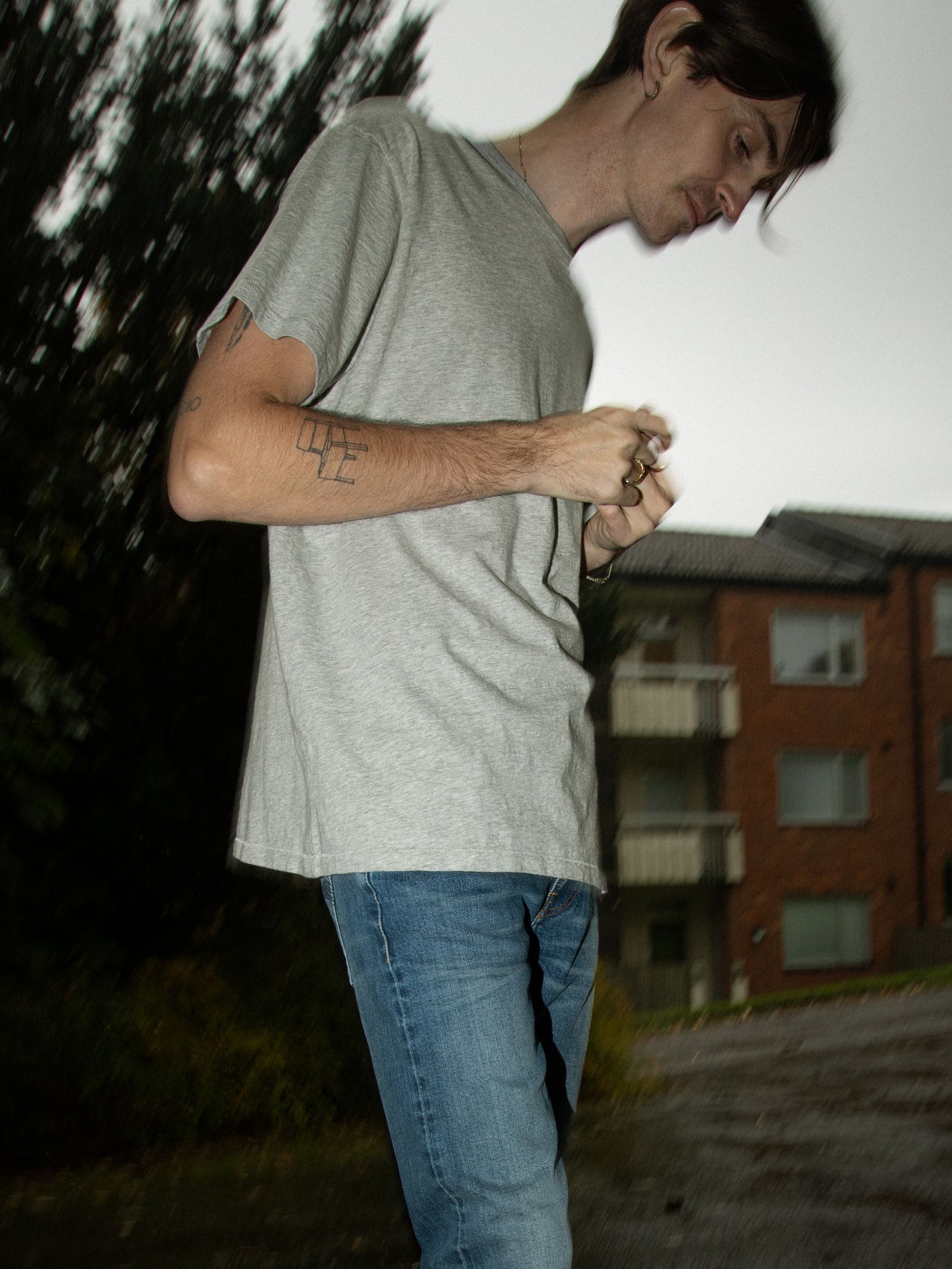 Roffe Slub T-Shirt Black