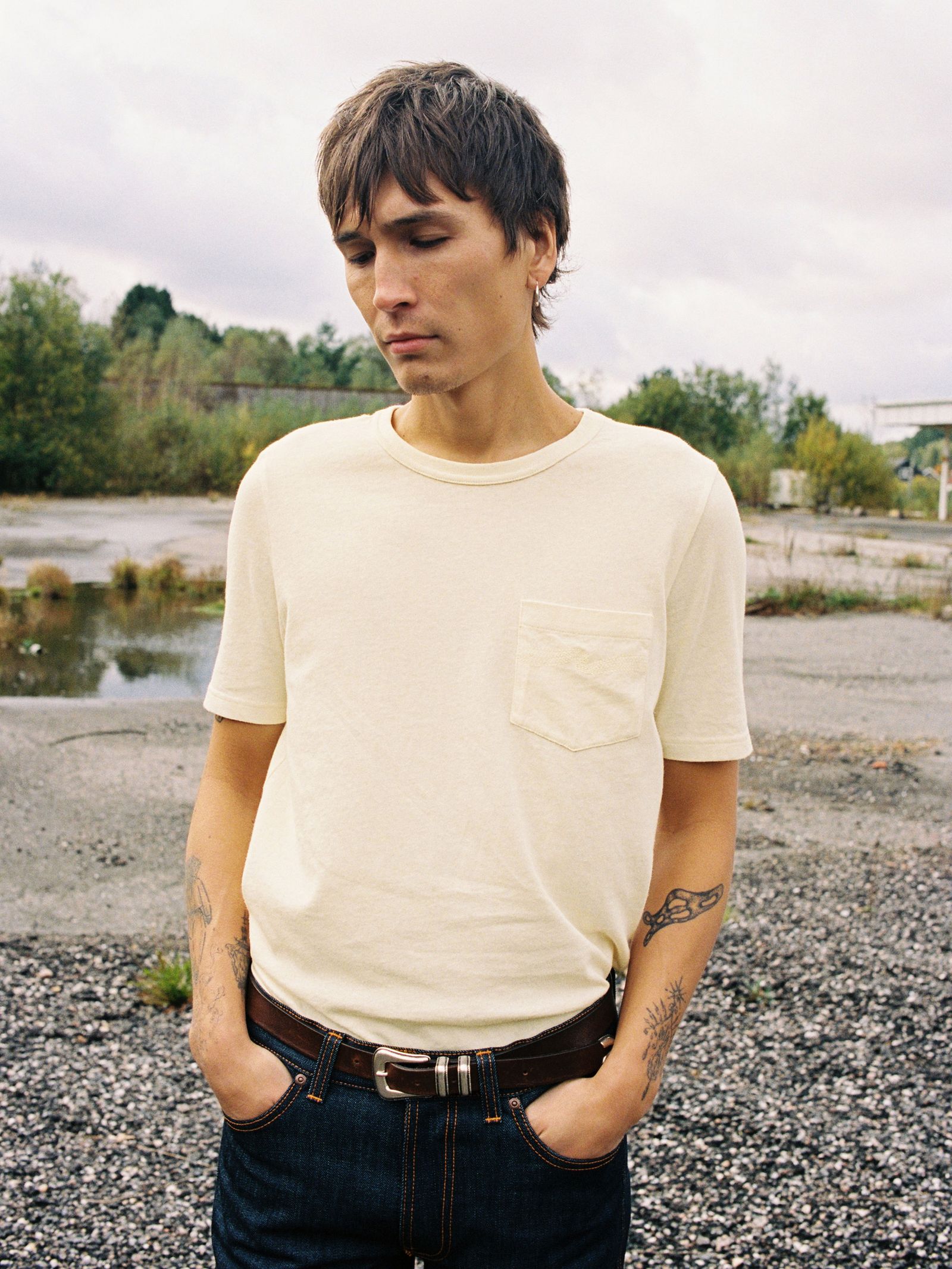 Roy Heavy Slub T-Shirt Ecru