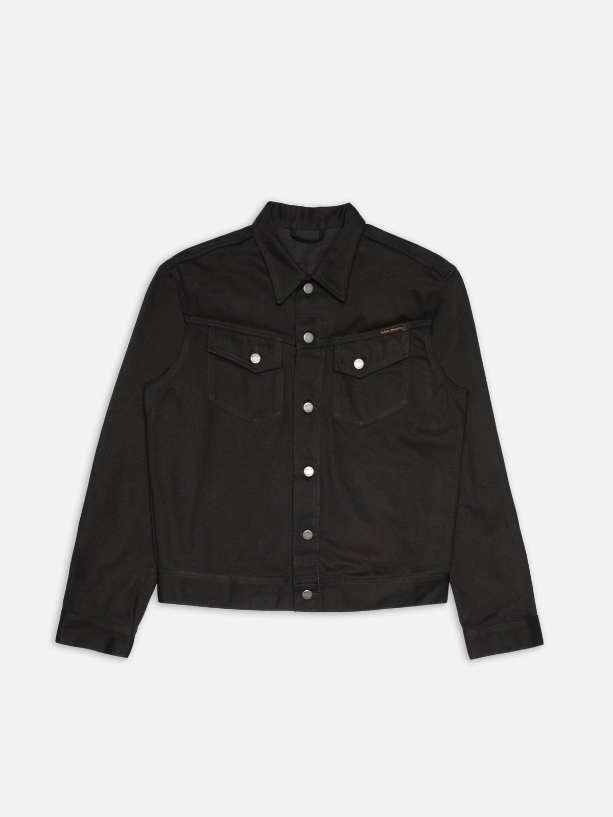 Conny Denim Jkt Dry Black Tar slim denim jacket | Nudie Jeans