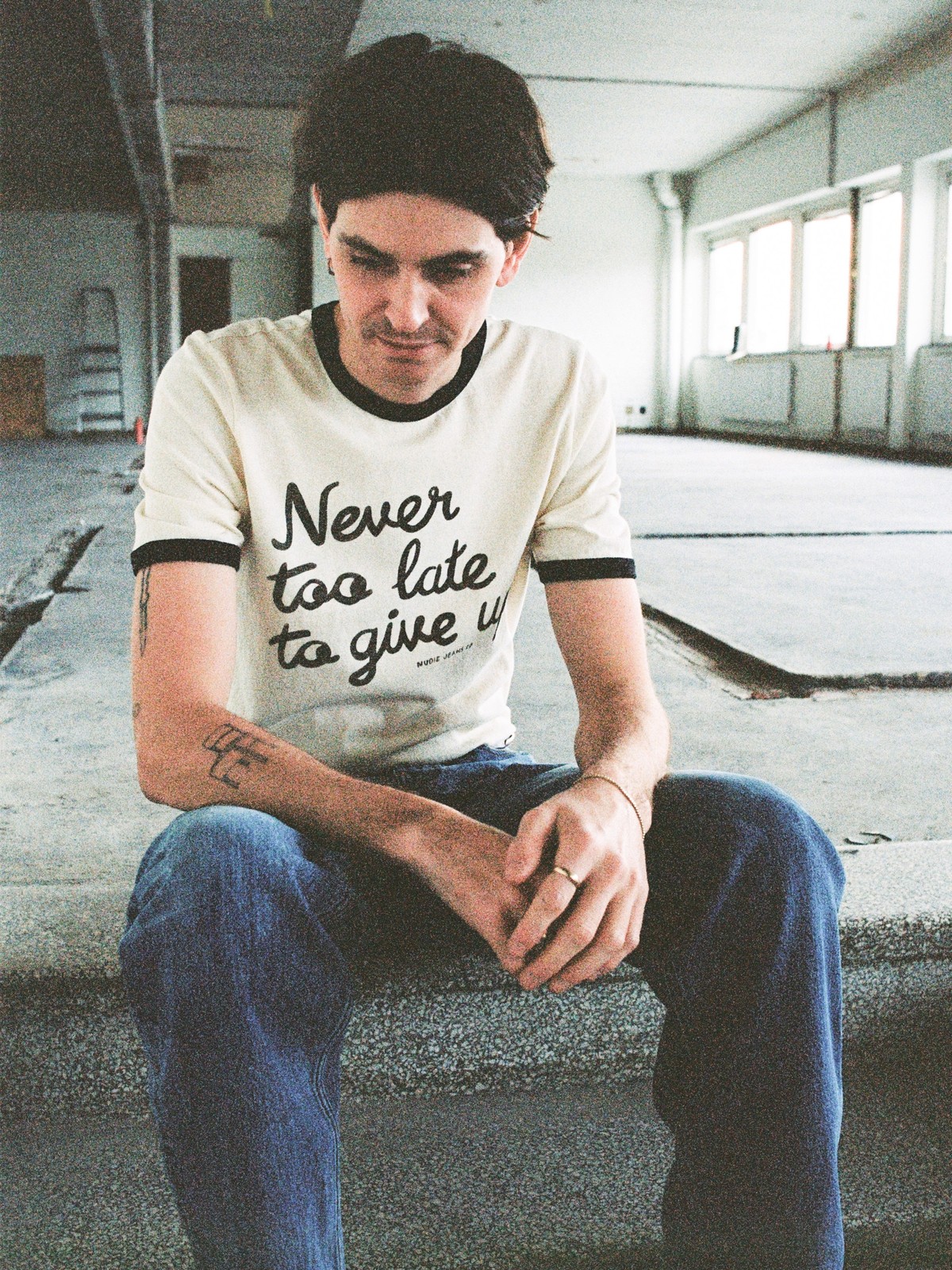 Roy Heavy Slub T-Shirt Ecru