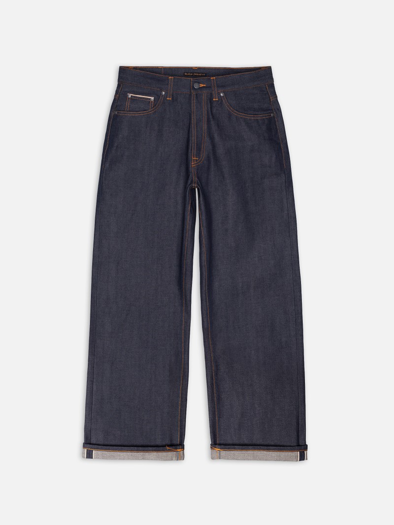 Loud Larry Dry Selvage loose wide-leg jeans | Nudie Jeans