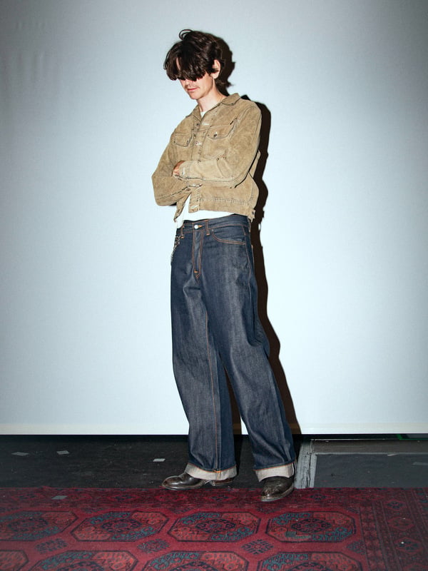 Loud Larry Dry Selvage loose wide-leg jeans | Nudie Jeans