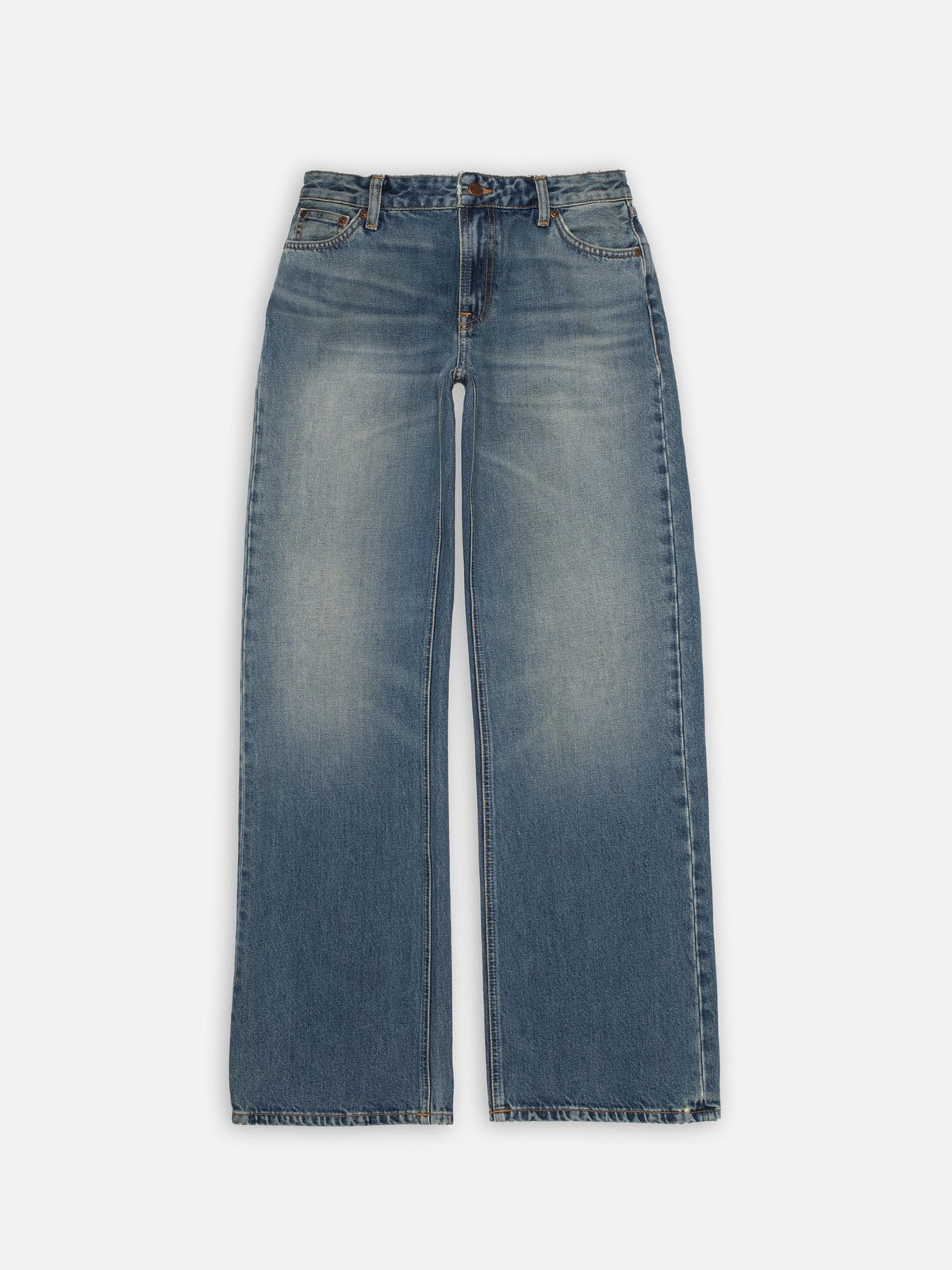 Wide Heidi Slow Black loose fit low waist jeans | Nudie Jeans