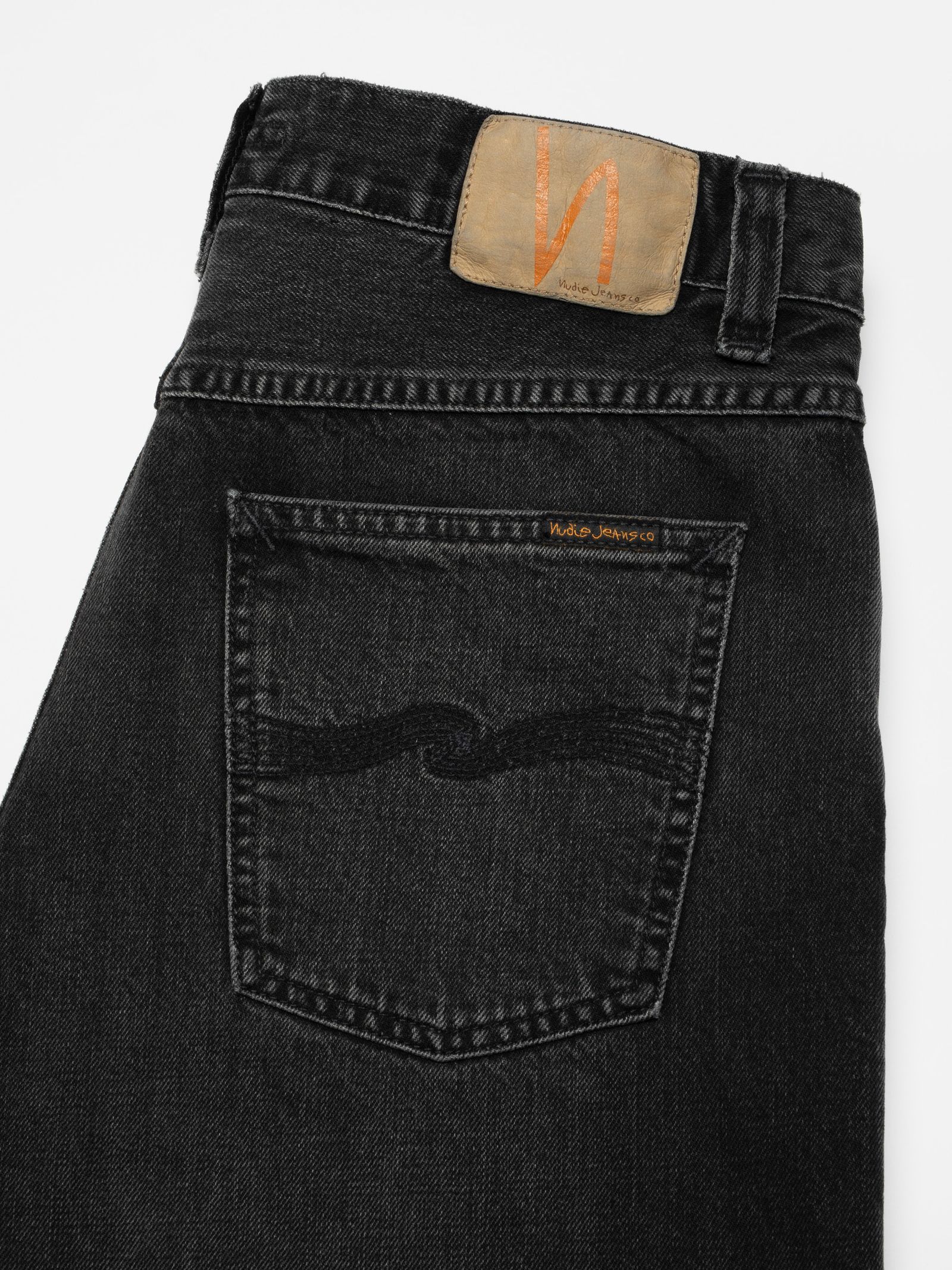 Loud Larry Black Storm loose wide-leg jeans | Nudie Jeans