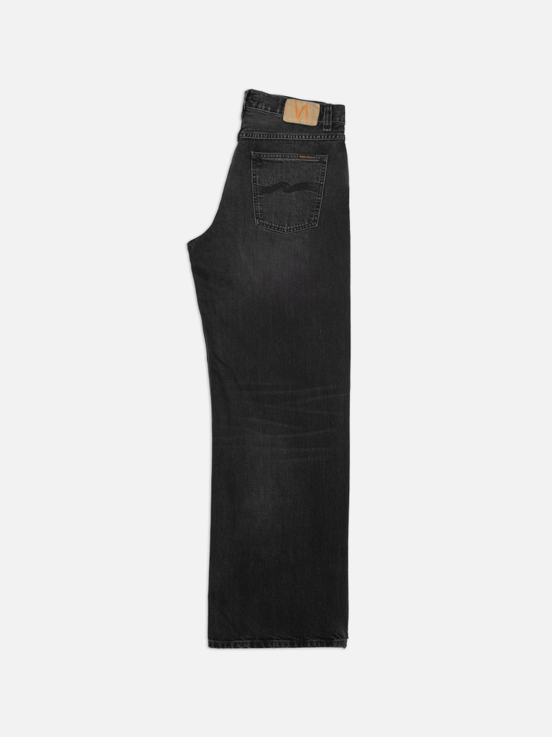 Loud Larry Black Storm loose wide-leg jeans | Nudie Jeans