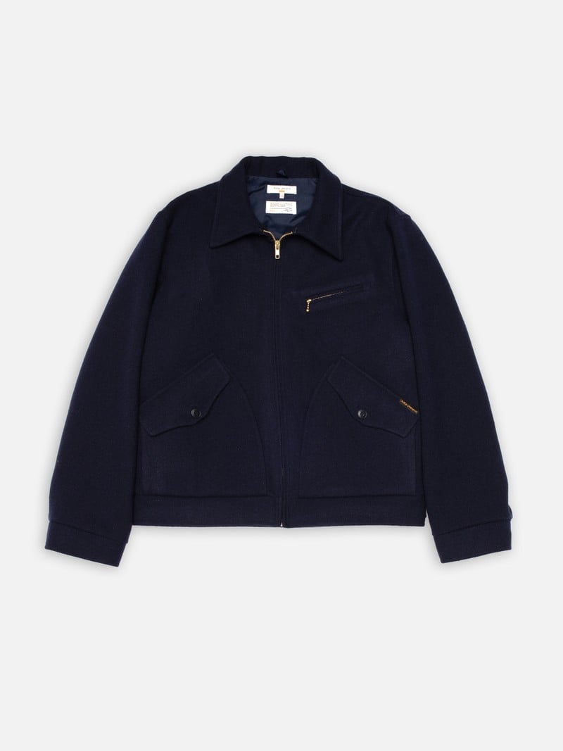 Blake Wool Zip Jacket Blueberry regular jacket | Nudie Jeans
