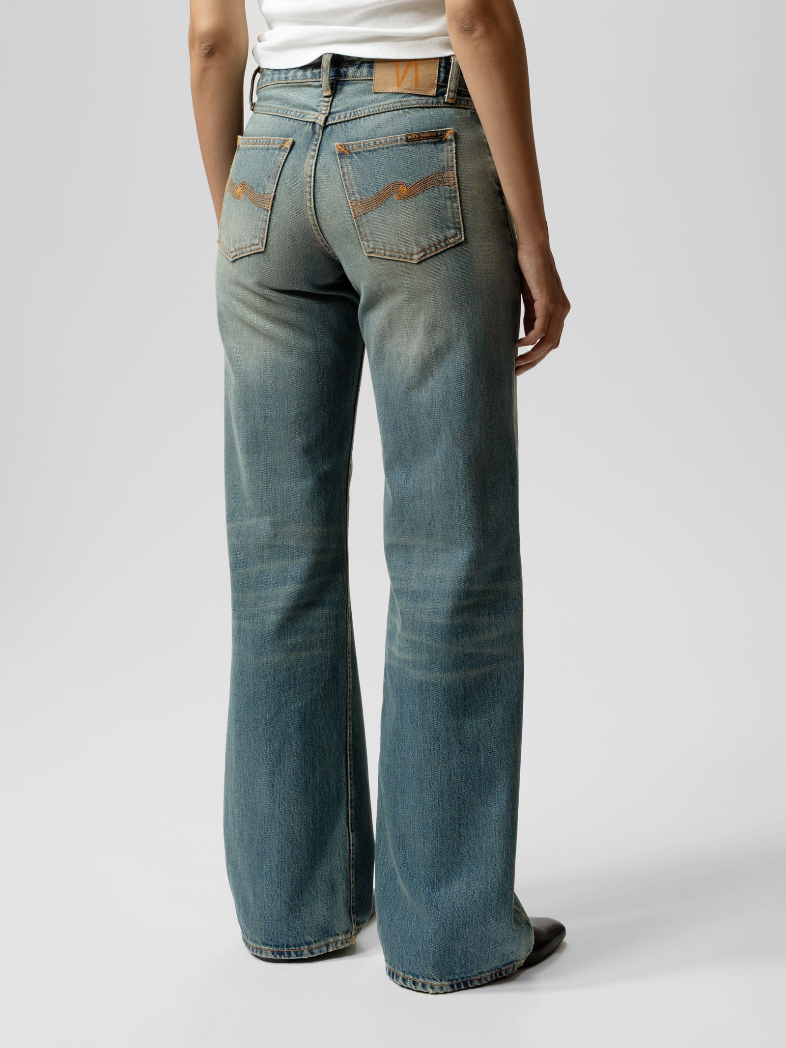 Wide Heidi Golden Drift loose wide-leg jeans | Nudie Jeans