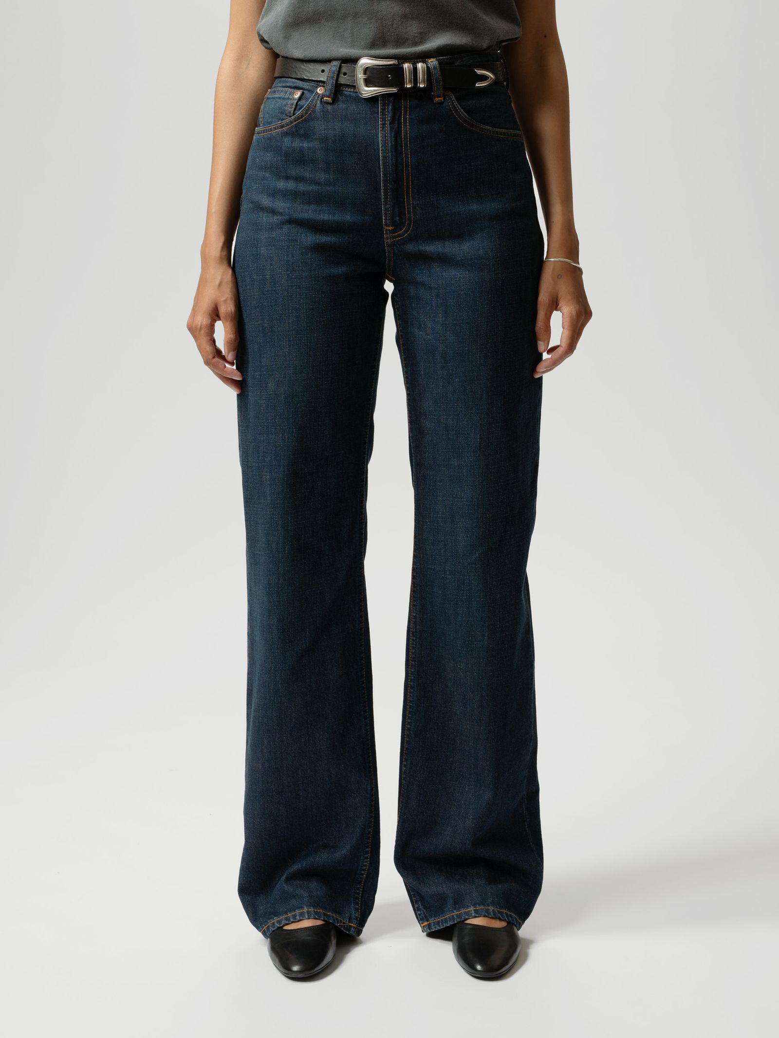 Clean Eileen Warm Wave loose wide-leg jeans | Nudie Jeans