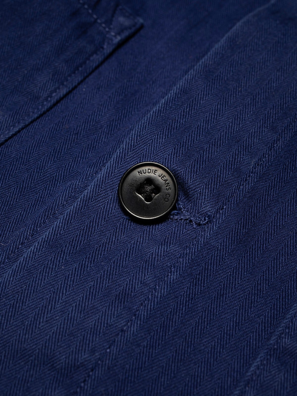 Buddy Chore Jacket Herringbone Deep Blue | Nudie Jeans