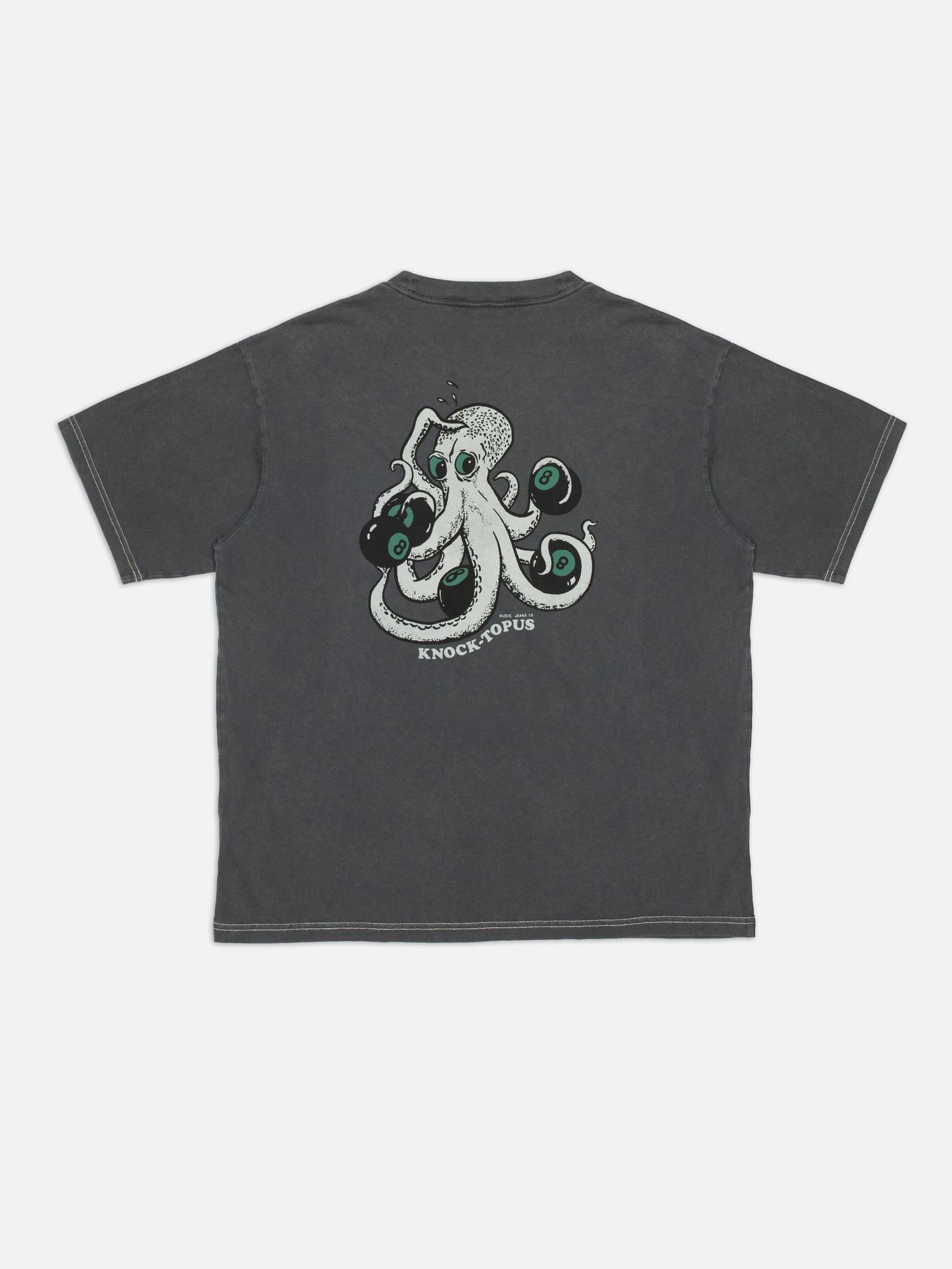 Koffe Knock-Topus T-Shirt Antracite relaxed tee | Nudie Jeans
