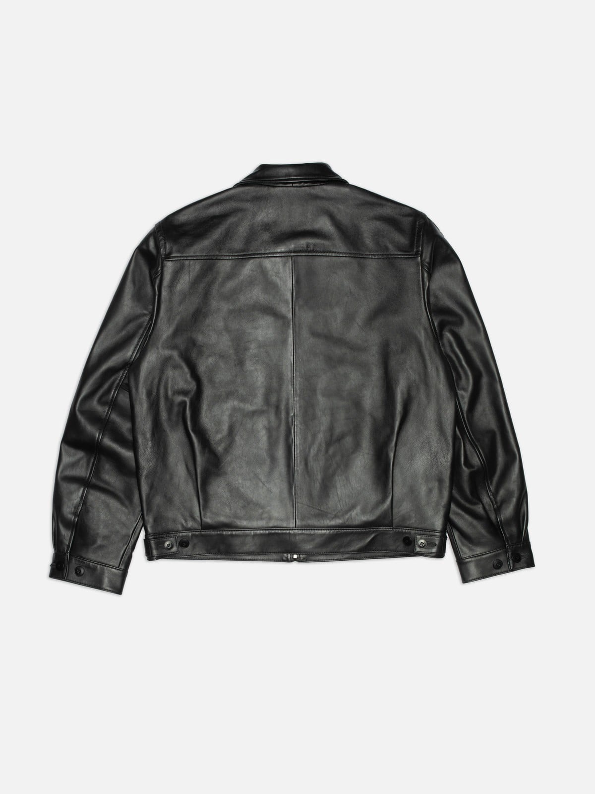 Blake Zip Jacket Leather Black lambskin jacket | Nudie Jeans
