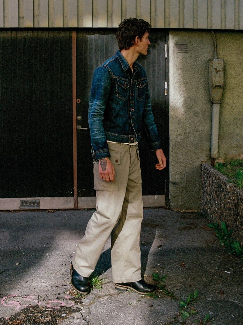 Loud Larry Pants Pale Green loose fit pants | Nudie Jeans