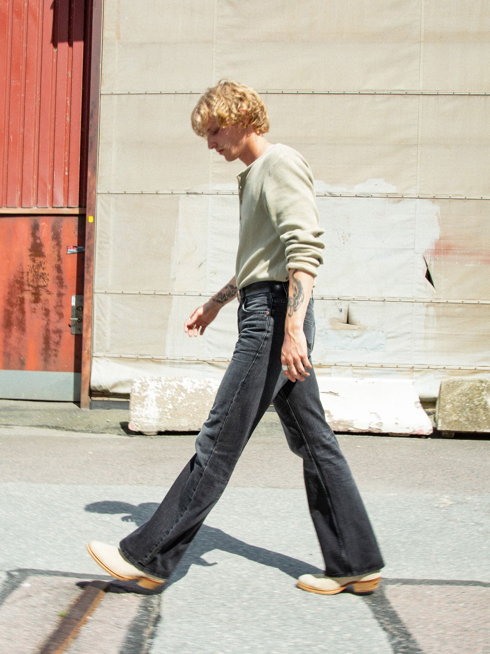 Flare Glenn Black Storm regular flared jeans | Nudie Jeans