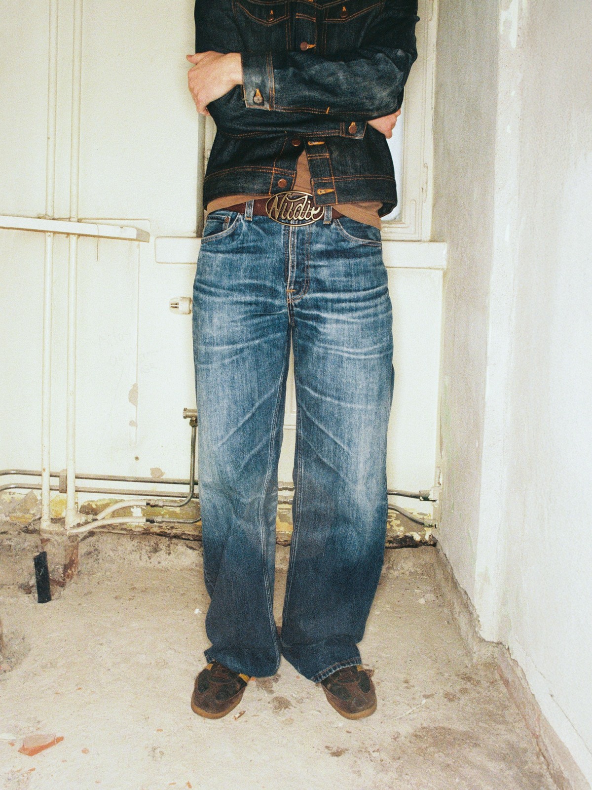 Loud Larry Muted Tracks loose wide-leg jeans | Nudie Jeans